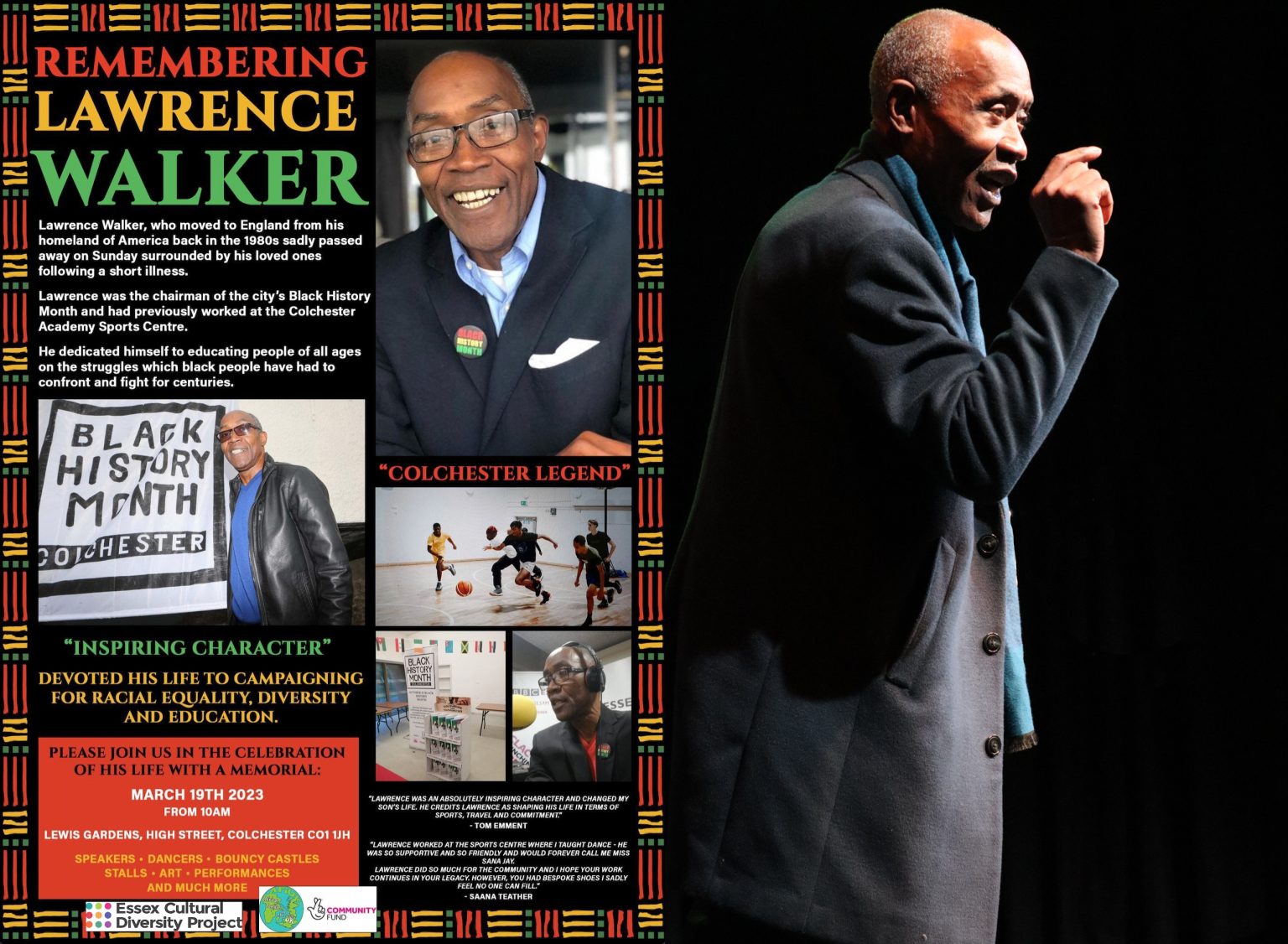 A sad farewell to Lawrence Walker | Essex Cultural Diversity Project